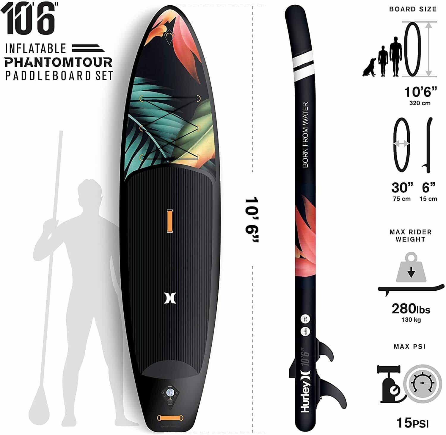 Hurley Phantom Tour Inflatable Paddle Board Set - Land Pirate Conversions